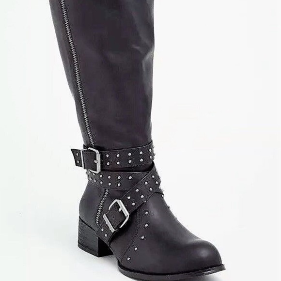 torrid | Shoes | Wide Width Calf New Torrid Studded Knee Moto Boots ...